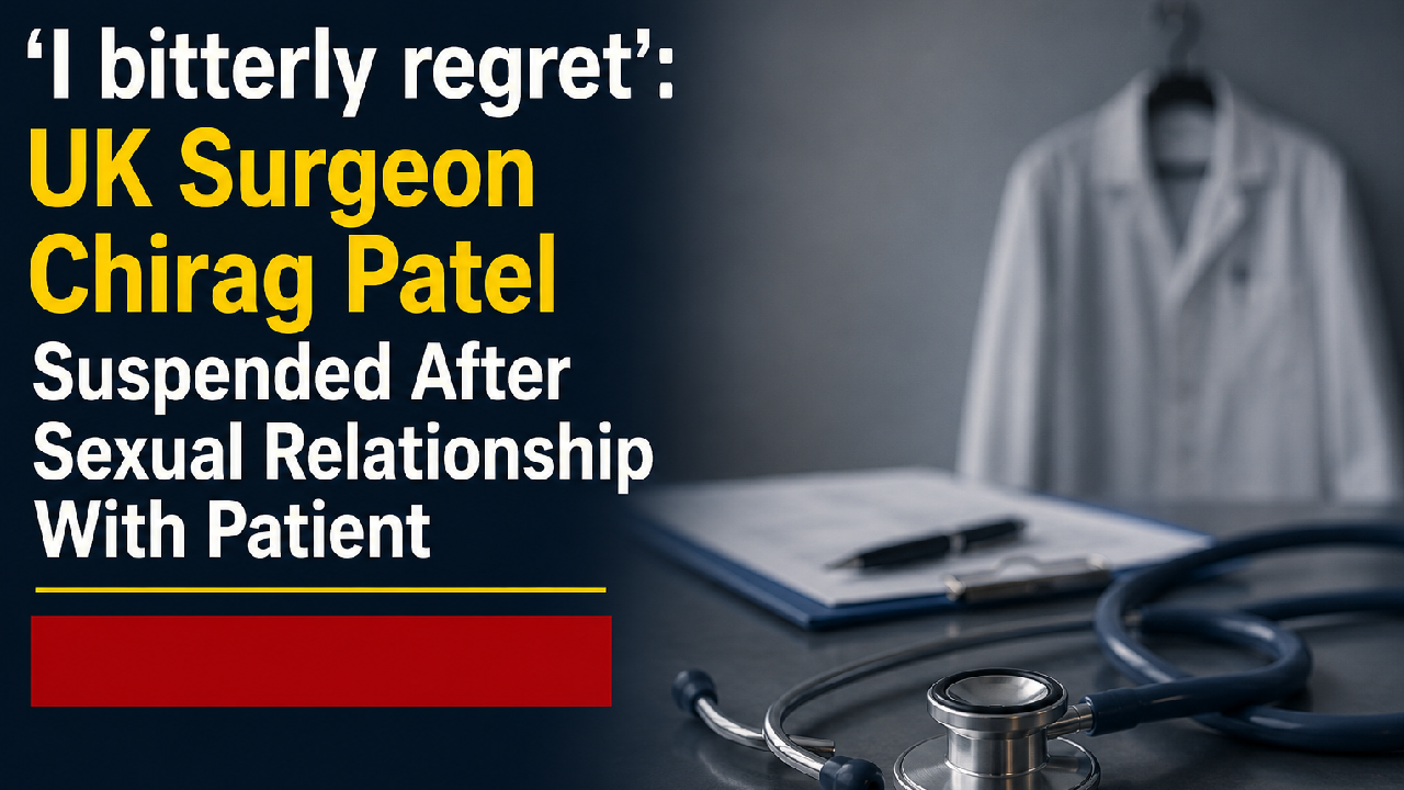 'I bitterly regret': UK Surgeon Chirag Patel Suspended After Sexual ...